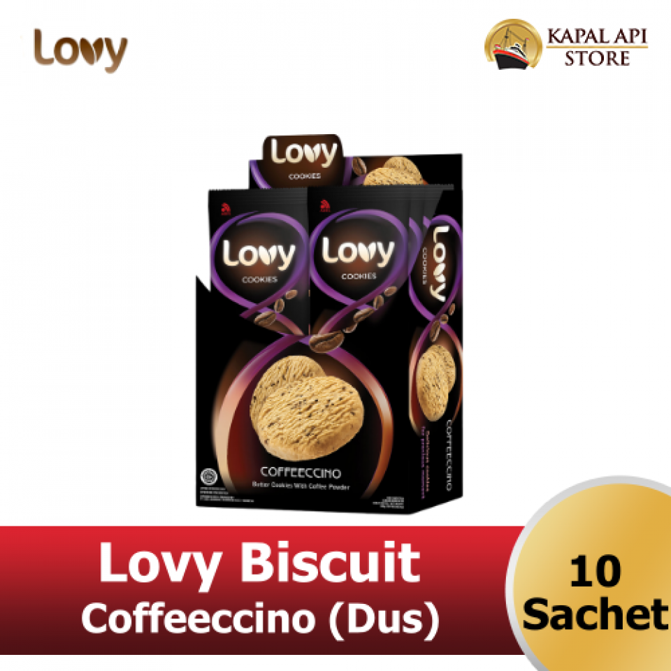 Lovy Biscuit Coffeeccino Dus (10 Sachet x 30 Gram) | Kapal Api Store ...