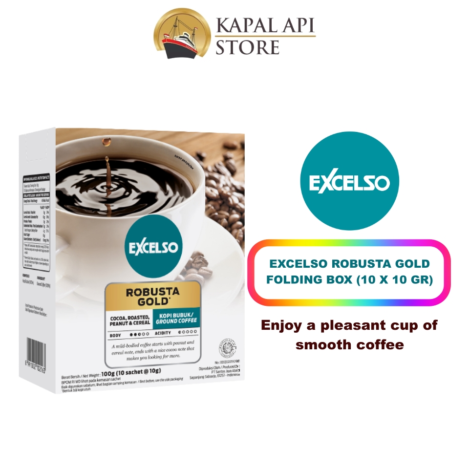 Excelso Robusta Gold - Folding Box (10 Sch x 10gr) | Kapal Api Store ...