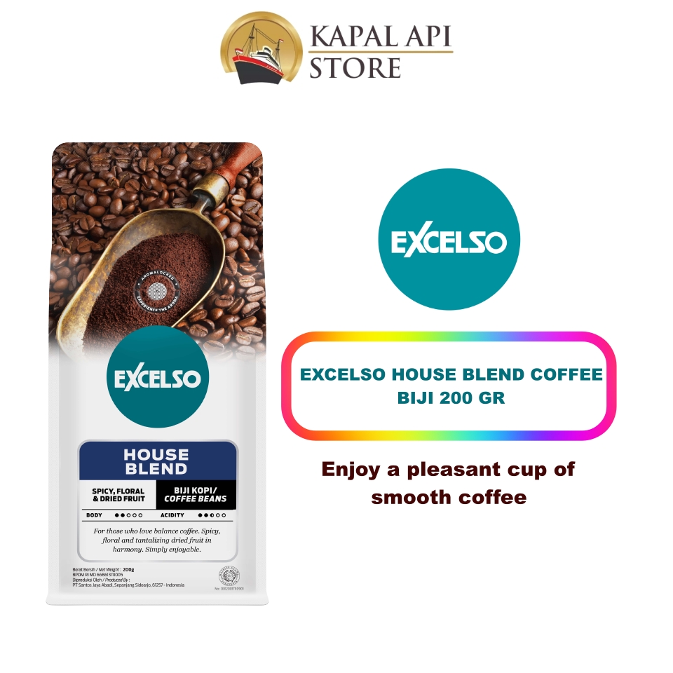 EXCELSO HOUSE BLEND COFFEE BIJI 200 GR | Kapal Api Store: Official E ...
