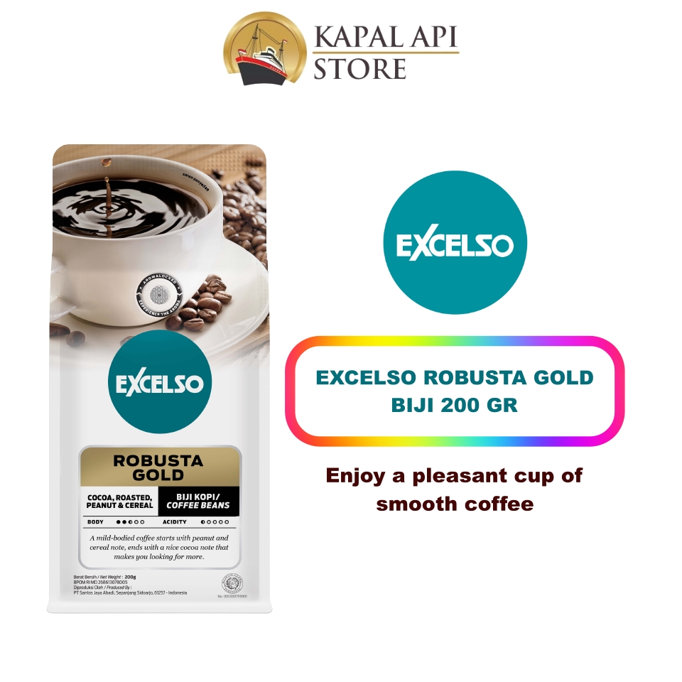 Excelso Robusta Gold 200 gram - Biji Kopi | Kapal Api Store: Official E ...
