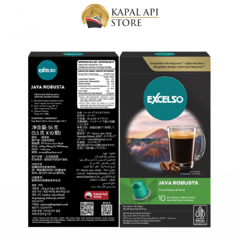 Excelso Kopi Java Robusta - Nepresso Compatible Coffee Capsule | Kapal Api Store: Official E ...
