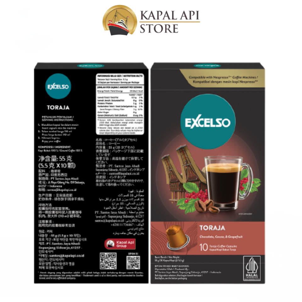 Excelso Kopi Toraja - Nepresso Compatible Coffee Capsule | Kapal Api ...